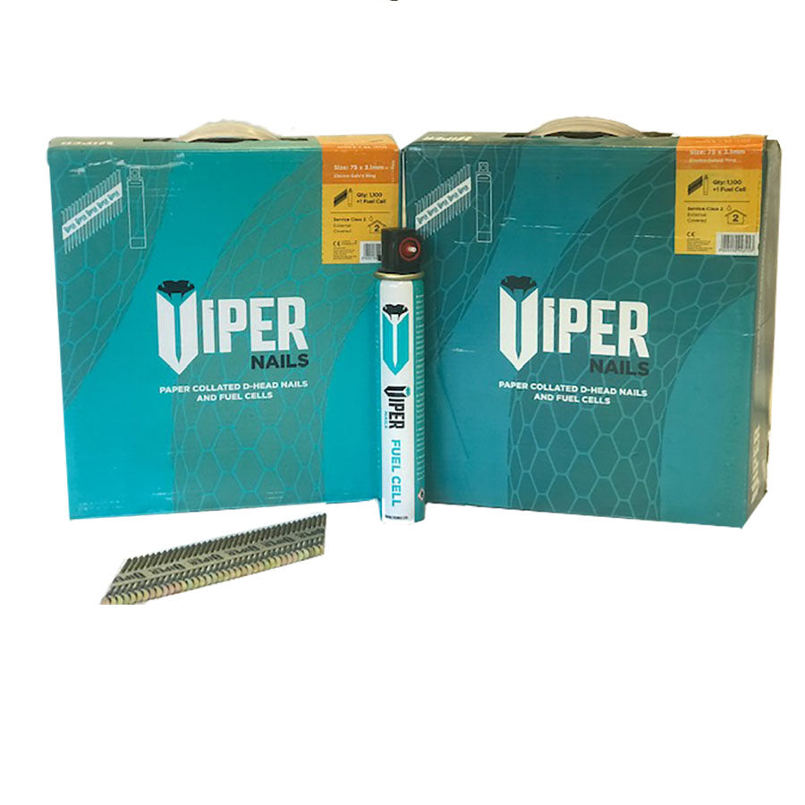 51mm X 2.8mm Viper Galvanised Ring Nails With Gas (3300)